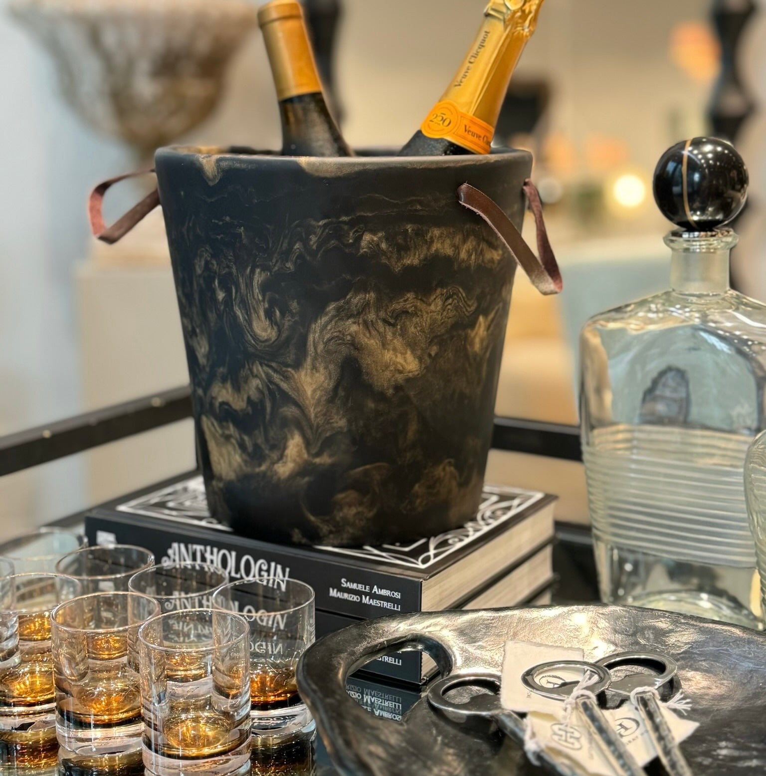Blue Pheasant Wesley Gold Ice Bucket – CLAYTON GRAY HOME
