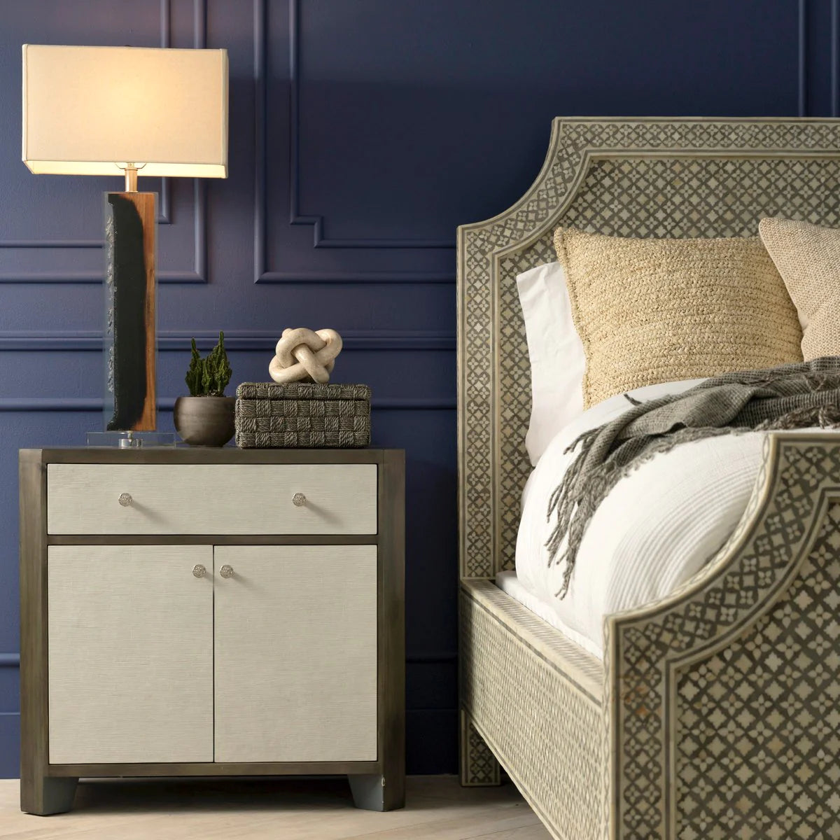 Made Goods Dustin Bed Natural Bone and Gray Resin – CLAYTON GRAY HOME