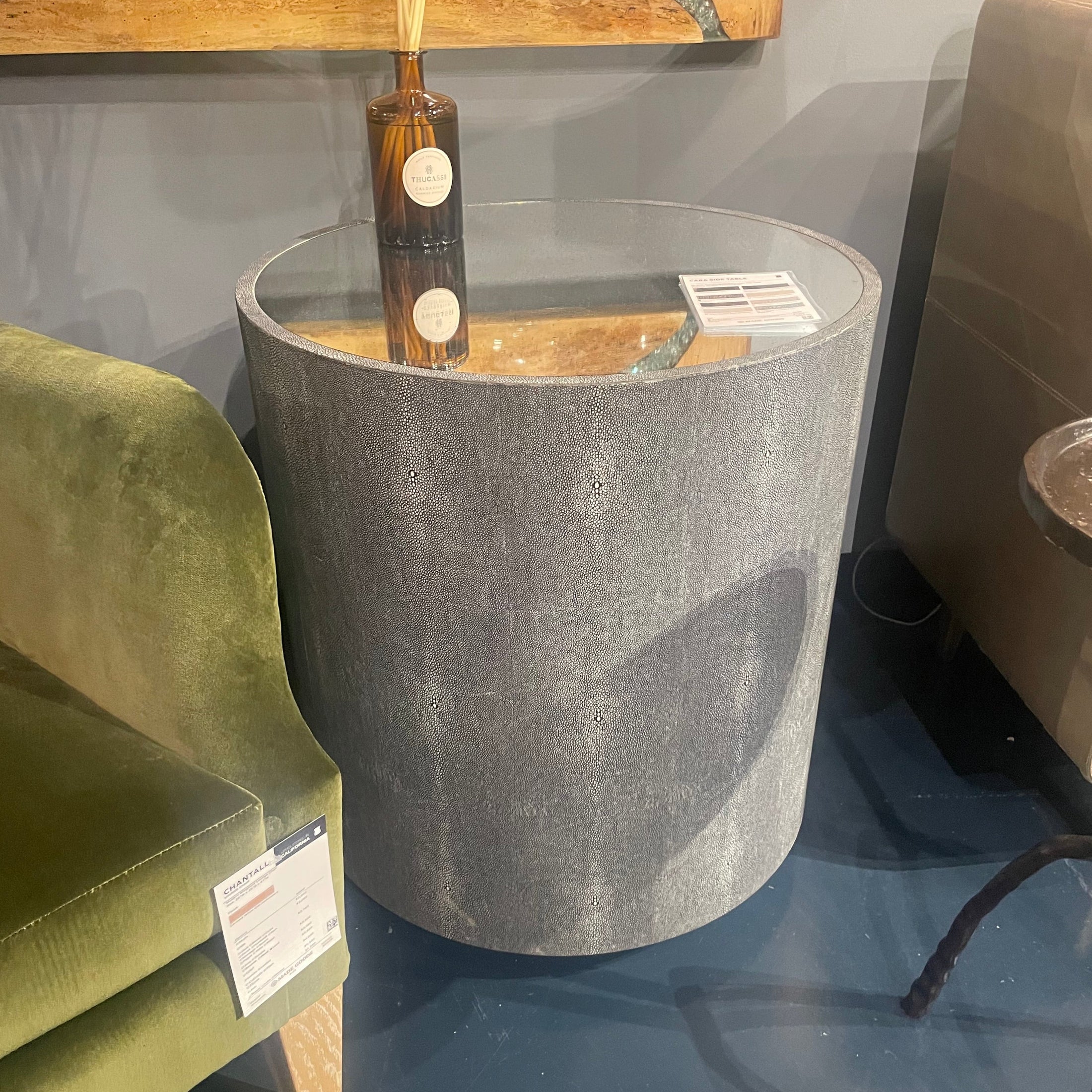 Made Goods Cara Side Table Cool Grey Faux Shagreen – CLAYTON GRAY HOME