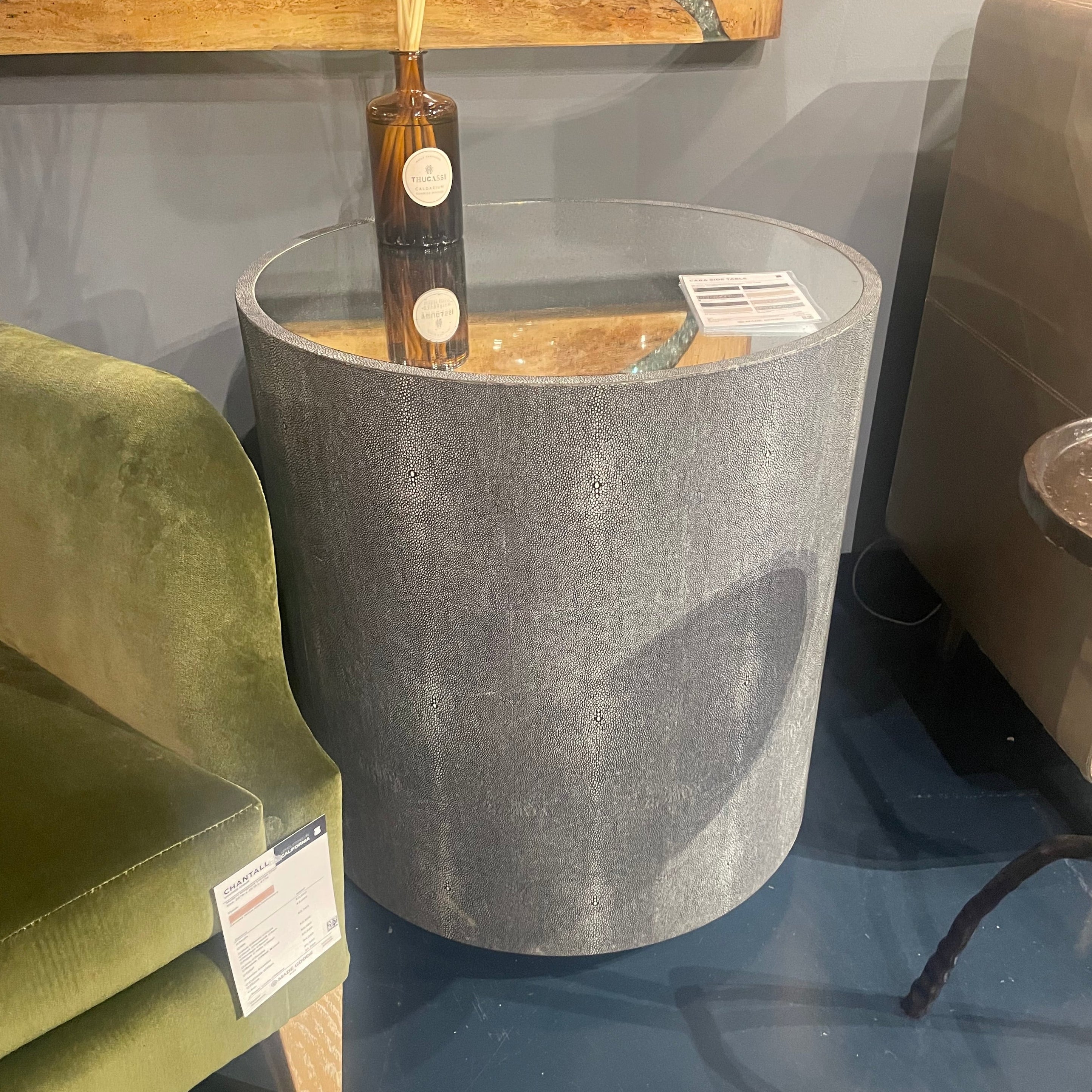 Made Goods Cara Side Table Cool Grey Faux Shagreen – CLAYTON GRAY HOME