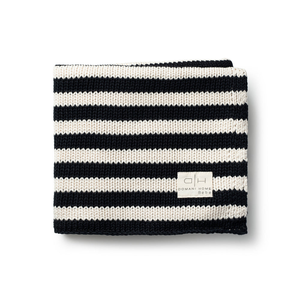 Iconic Stripe Knit Baby Blanket Black – CLAYTON GRAY HOME