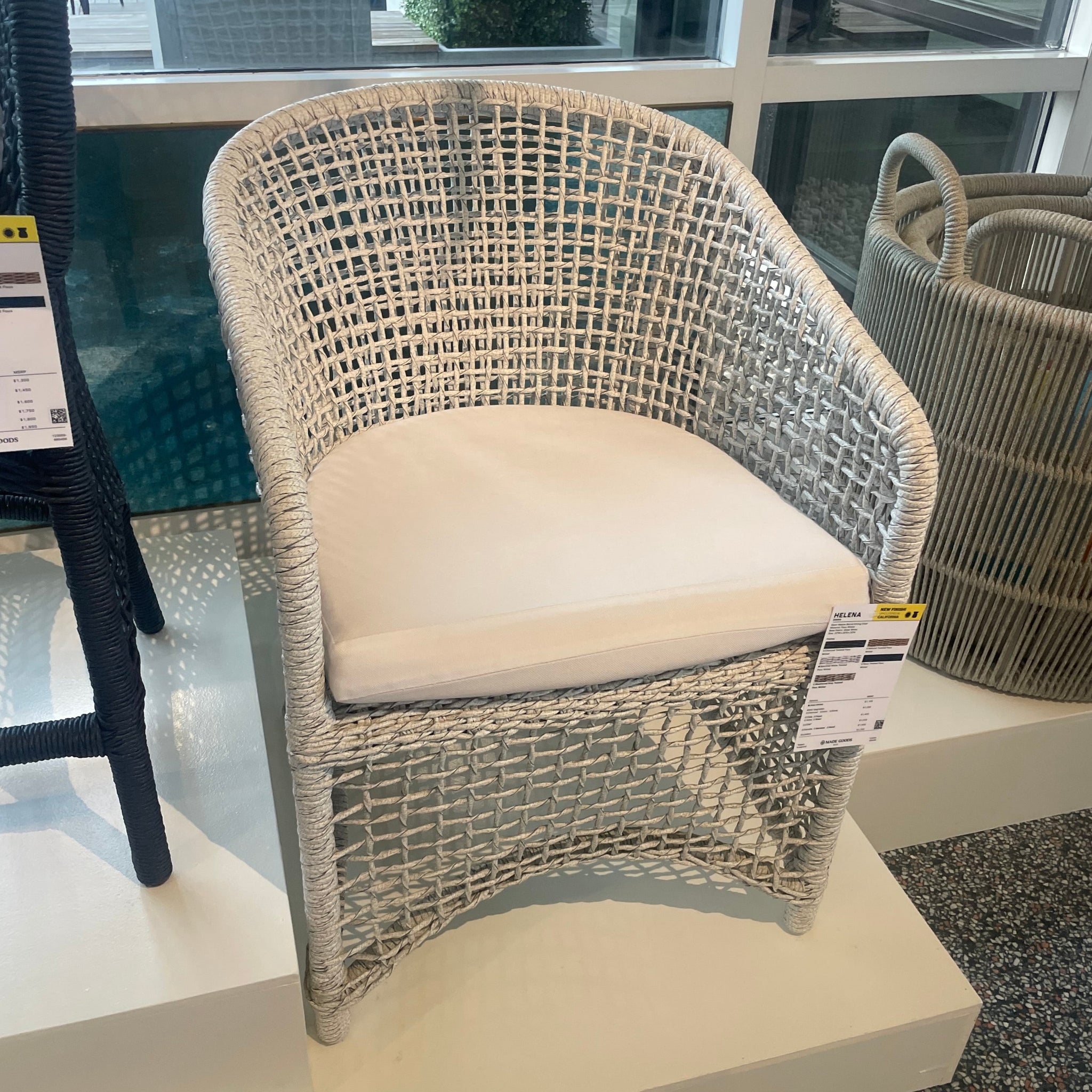 Made Goods Helena Dining Chair Speckled White Wicker – CLAYTON GRAY HOME