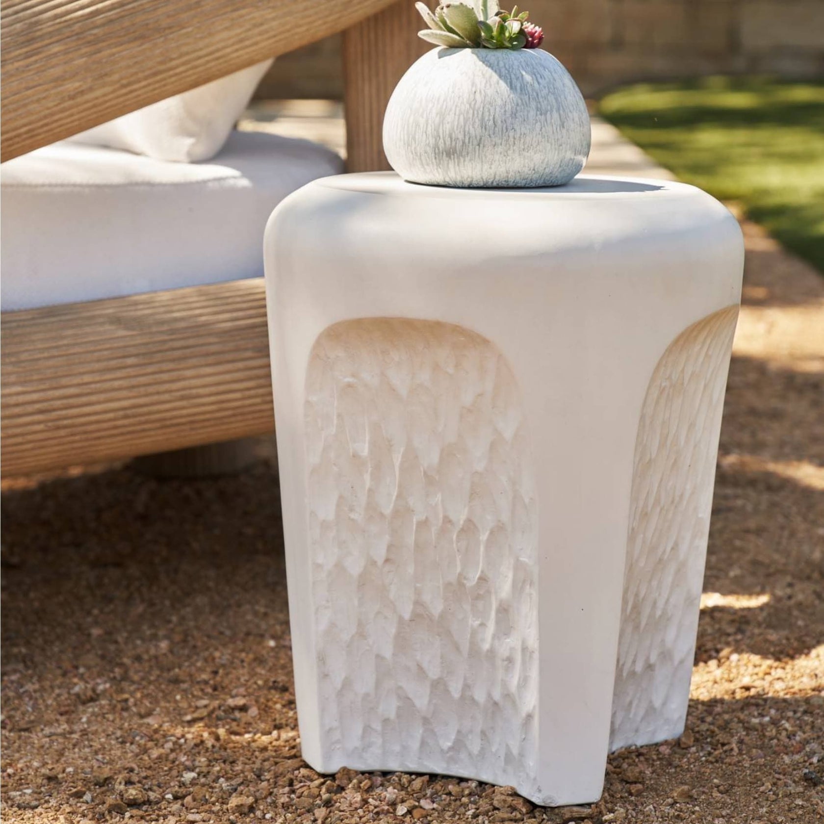 Arteriors Home Caper Outdoor Accent Table Ivory Concrete – CLAYTON GRAY ...