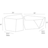 Arteriors Home Drover Outdoor Cocktail Tables Set of 2 Volcanic Rock ...