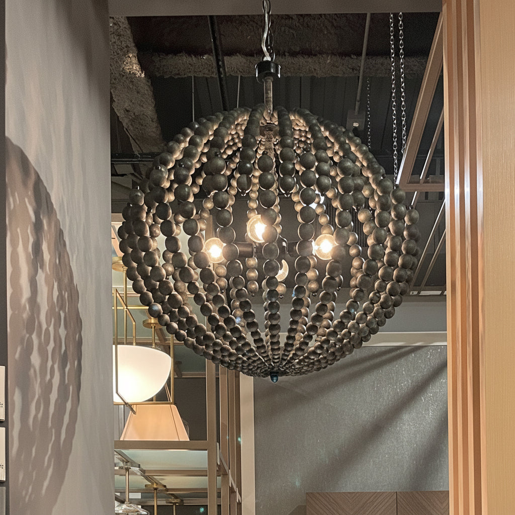 Arteriors Home Emma Chandelier Dark Gray Coconut Wood – CLAYTON GRAY HOME
