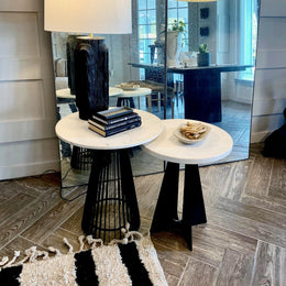 Arteriors Home Jaime End Table Black Iron and White Marble – CLAYTON ...