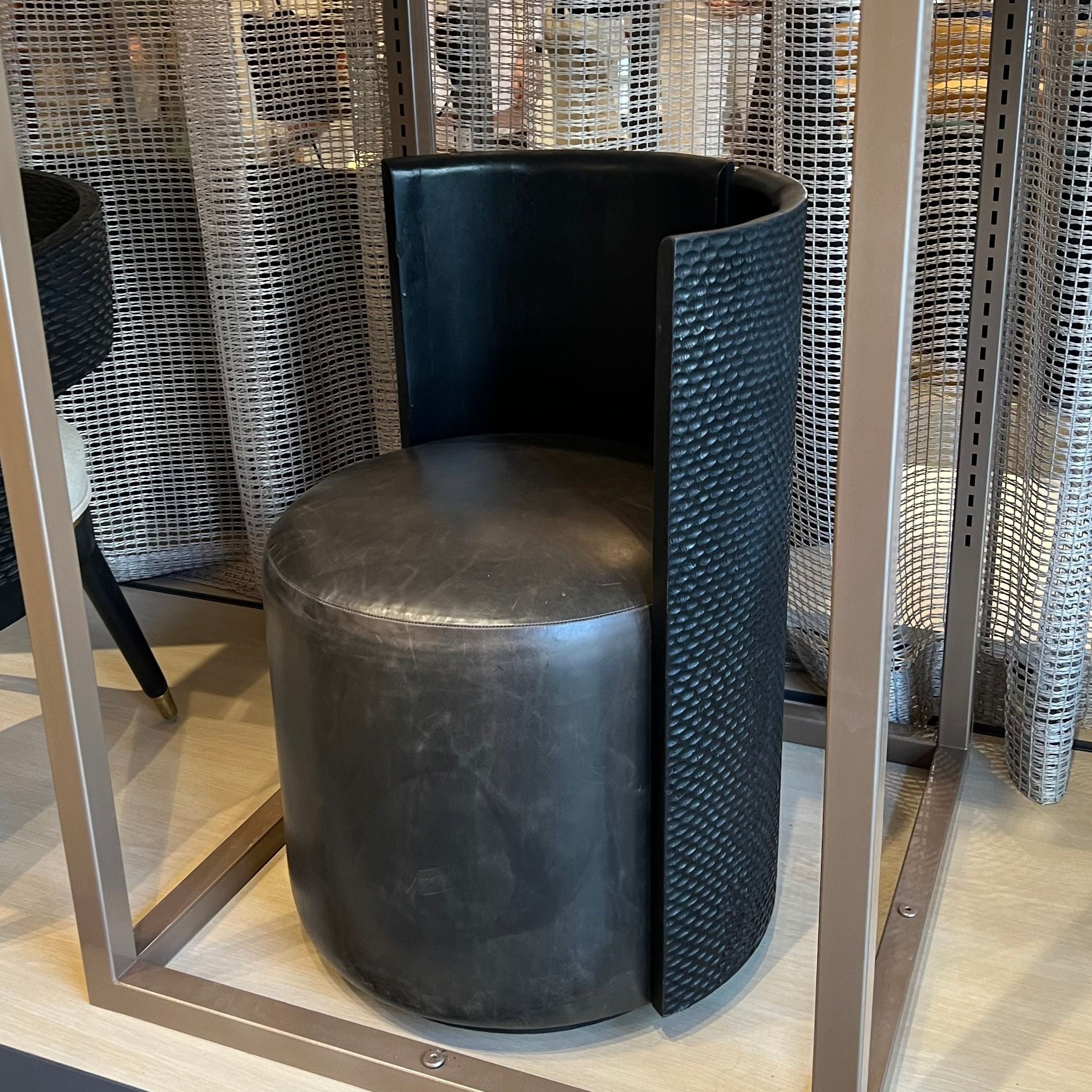 Arteriors Home Hoover Chair Graphite Leather and Waxed Wood – CLAYTON ...