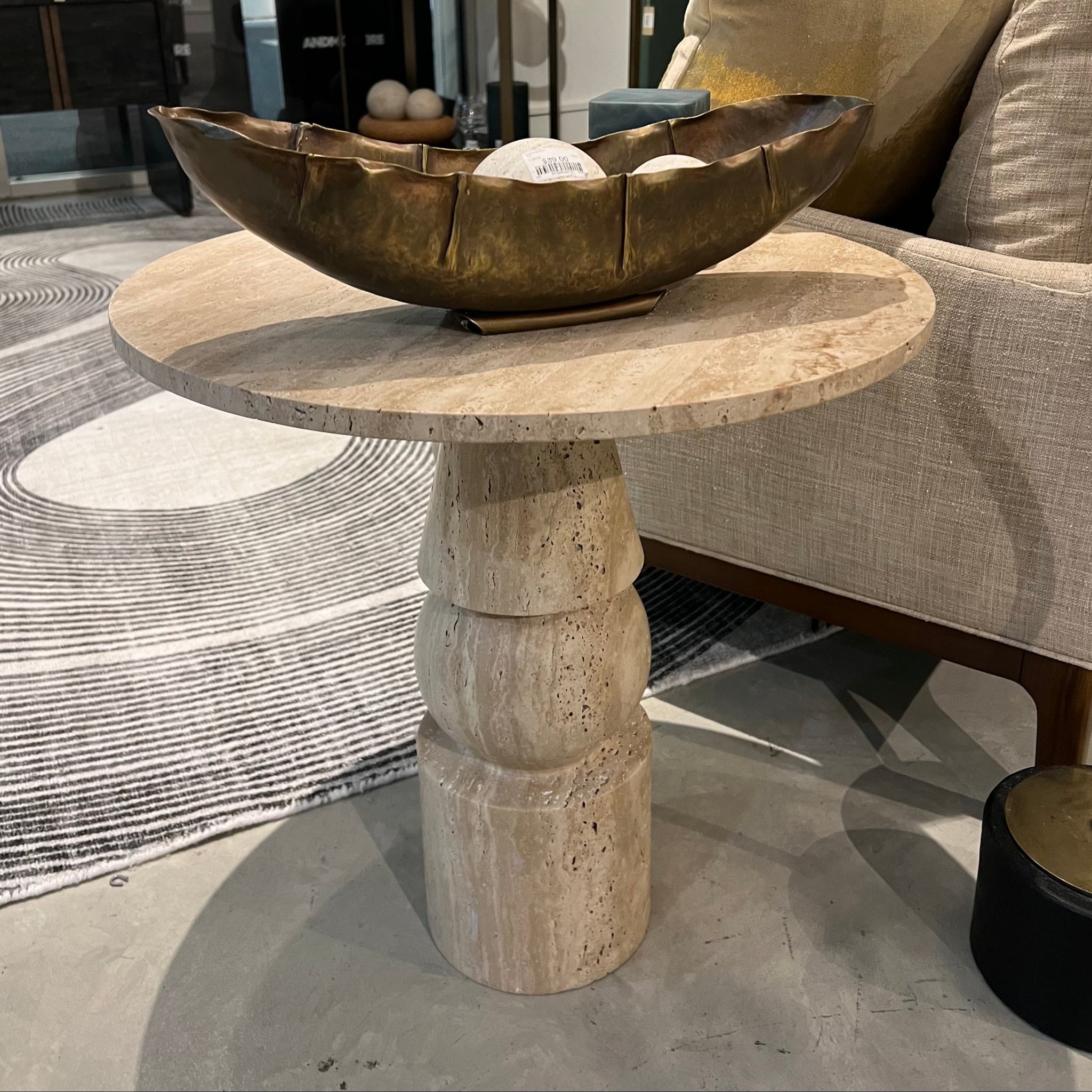 Global Views Cargo Table Travertine – CLAYTON GRAY HOME