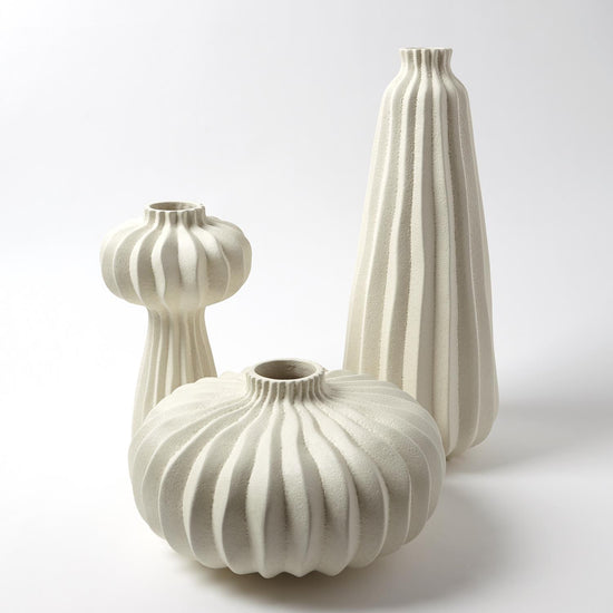 Global Views Lithos Vase Matte White - multiple options – CLAYTON GRAY HOME