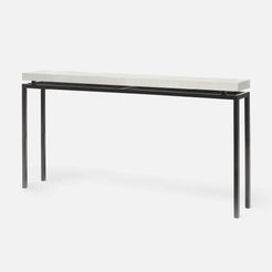 Made Goods Benjamin Console Flat Black with Ivory Faux Shagreen - multiple options – CLAYTON ...