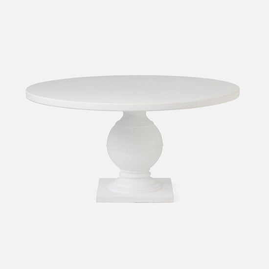 Made Goods Cyril Round Dining Table White Plaster Reconstituted Stone ...