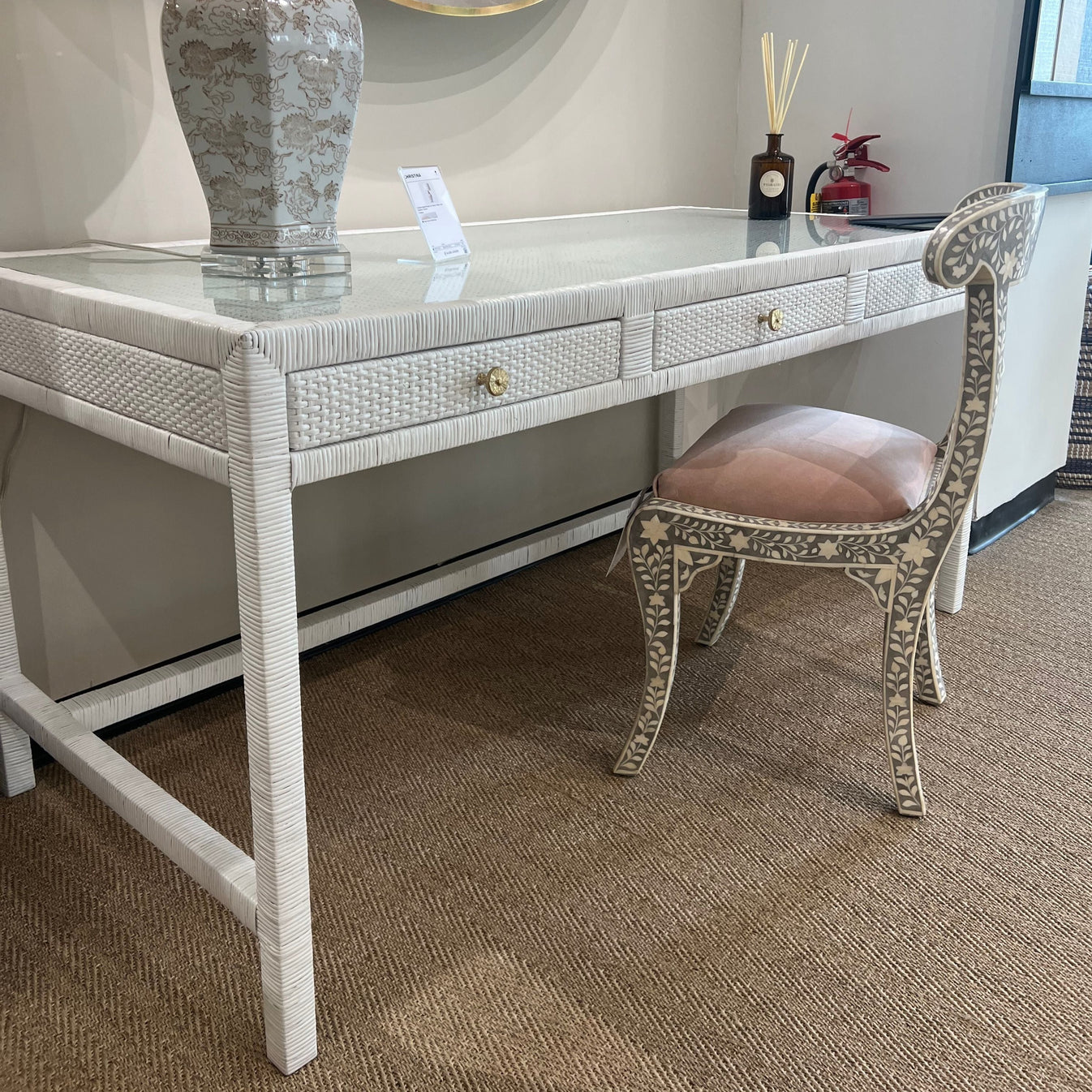 Made Goods Isla Desk White Peeled Rattan - multiple options – CLAYTON ...