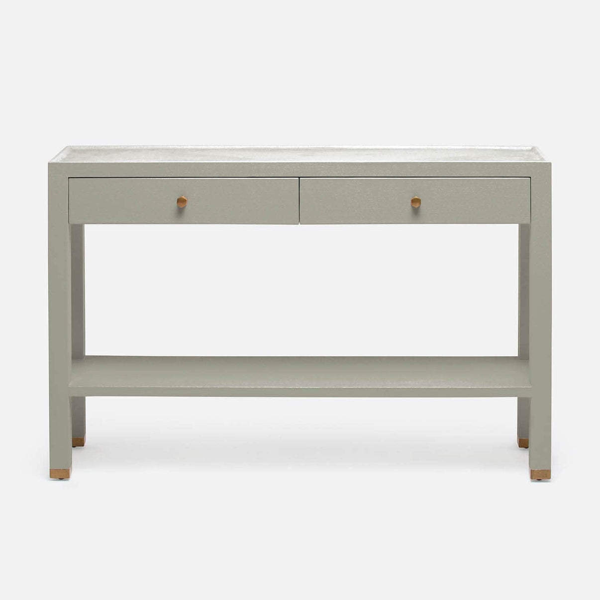 Made Goods Jarin Console Light Gray Faux Belgian Linen - multiple ...