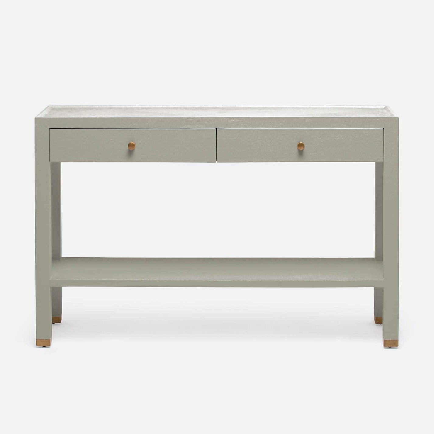 Made Goods Jarin Console Light Gray Faux Belgian Linen - multiple ...