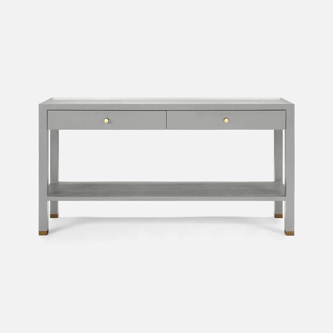 Made Goods Jarin Console Light Gray Faux Belgian Linen - multiple ...