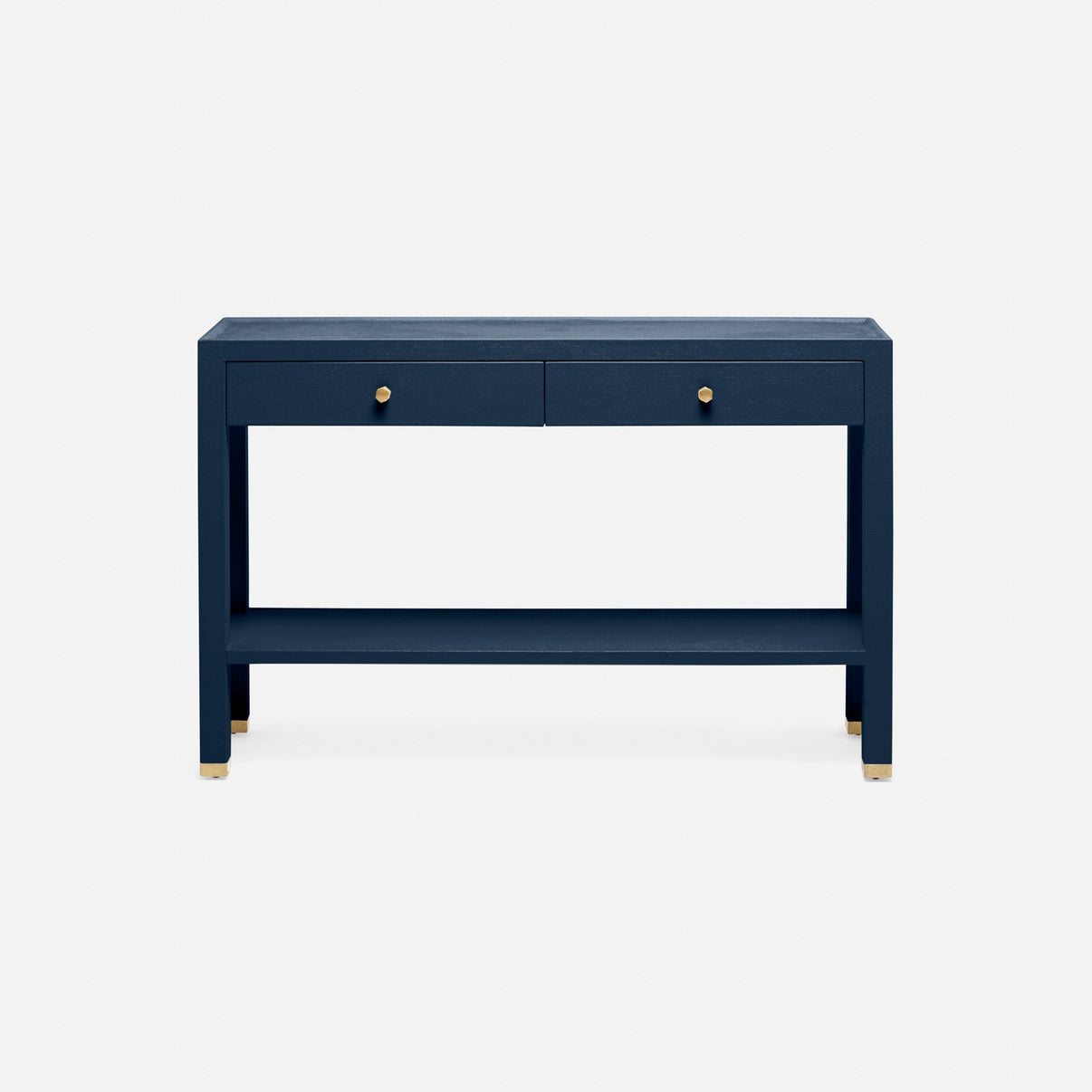 Made Goods Jarin Console True Navy Faux Belgian Linen - multiple ...