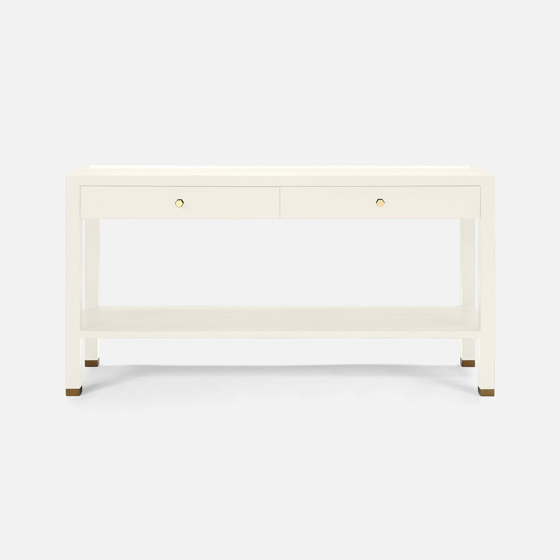 Made Goods Jarin Console White Faux Belgian Linen - multiple options ...