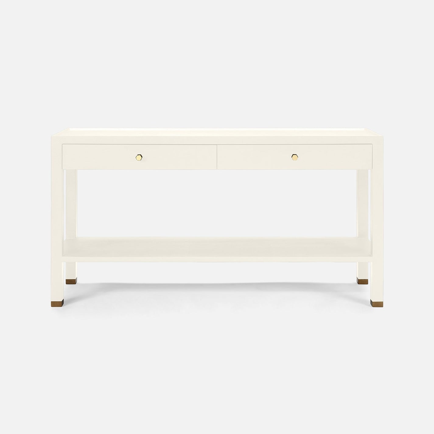 Made Goods Jarin Console White Faux Belgian Linen - multiple options ...