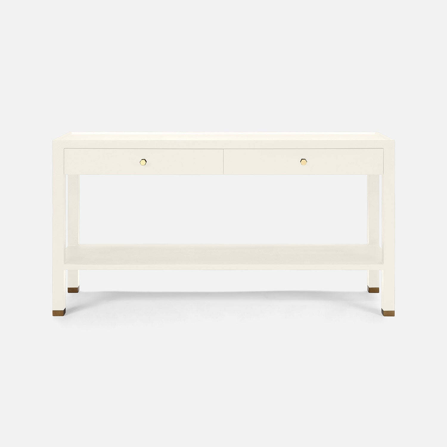 Made Goods Jarin Console White Faux Belgian Linen - multiple options ...