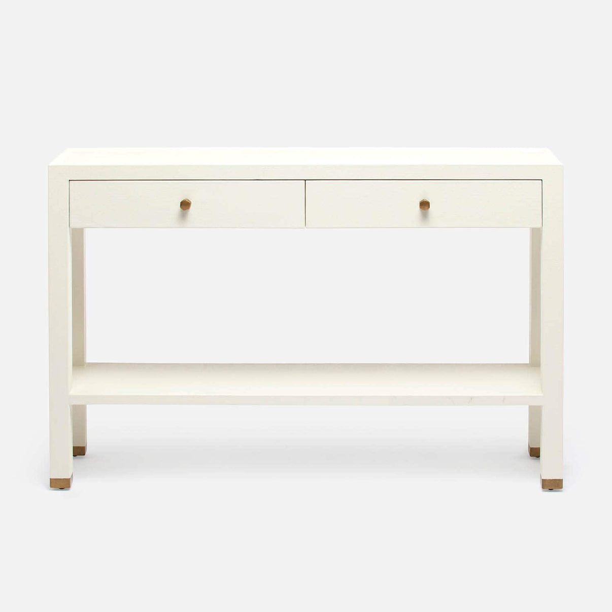 Made Goods Jarin Console White Faux Belgian Linen - multiple options ...