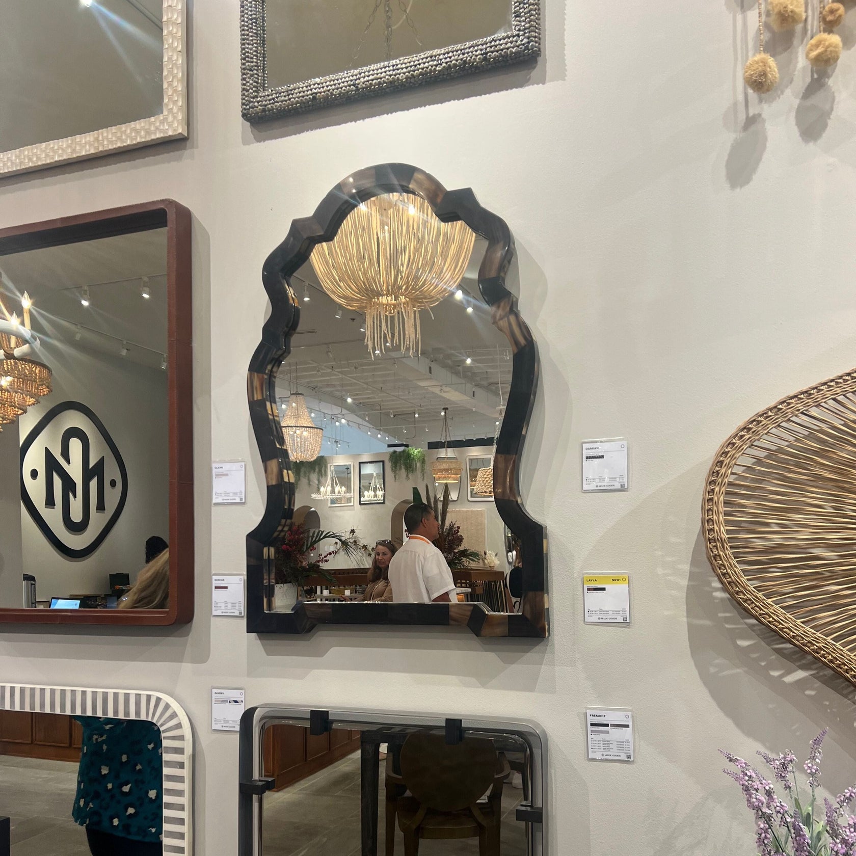 Made Goods Layla Mirror Dark Semi Gloss Horn Shell - Multiple Options ...