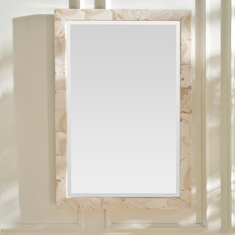 Made Goods Sidney Rectangular Mirror Natural Fossilized Stone ...
