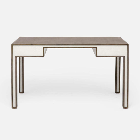 Made Goods Wolfred Desk Pristine Vintage Faux Shagreen and Gray Stained ...