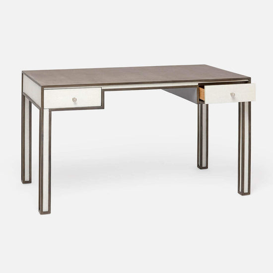Made Goods Wolfred Desk Pristine Vintage Faux Shagreen and Gray Stained ...