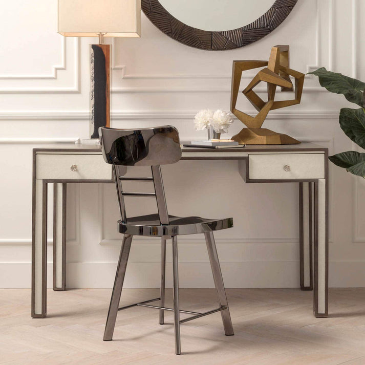 Made Goods Wolfred Desk Pristine Vintage Faux Shagreen and Gray Stained ...