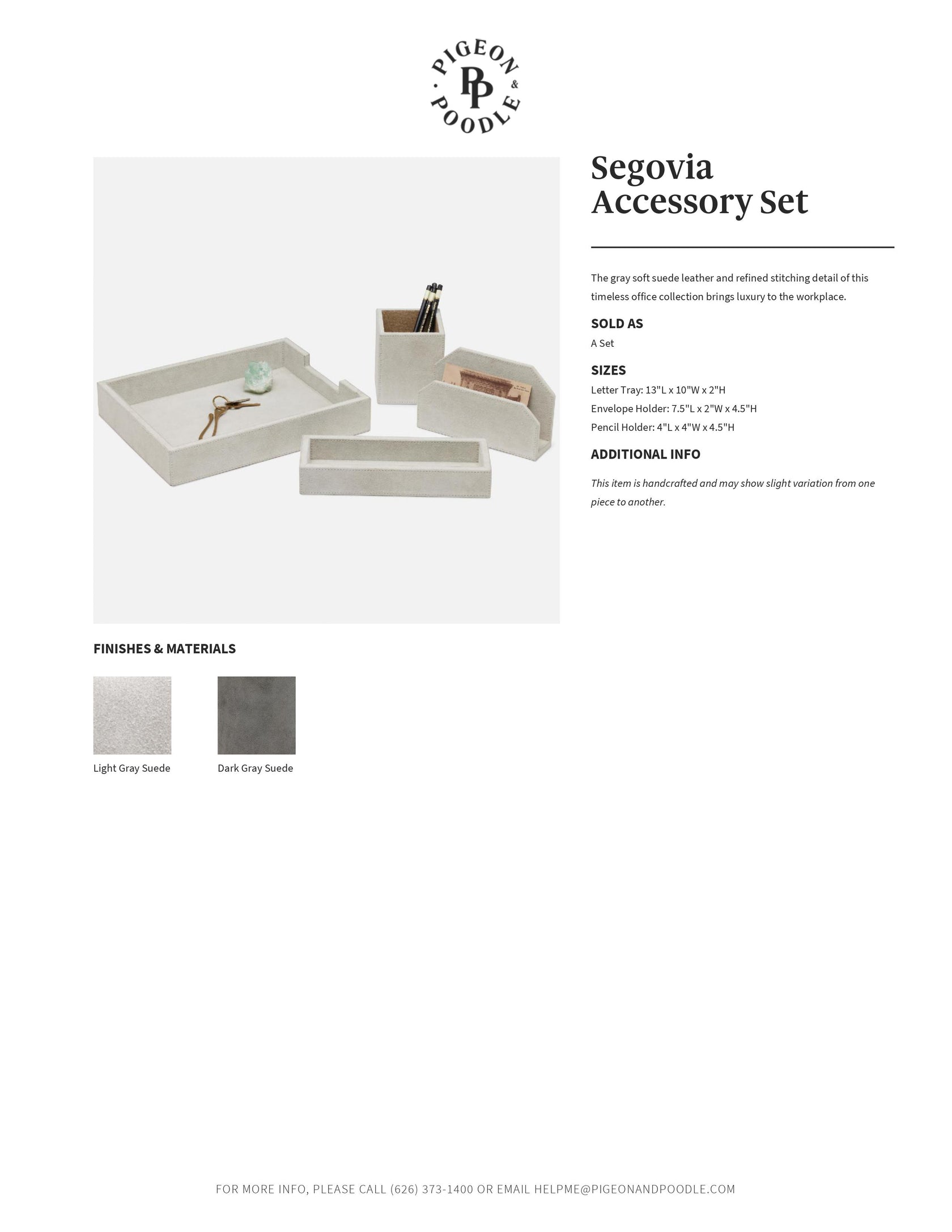 Pigeon and Poodle Segovia Desk Accessory Set Dark Suede – CLAYTON GRAY HOME