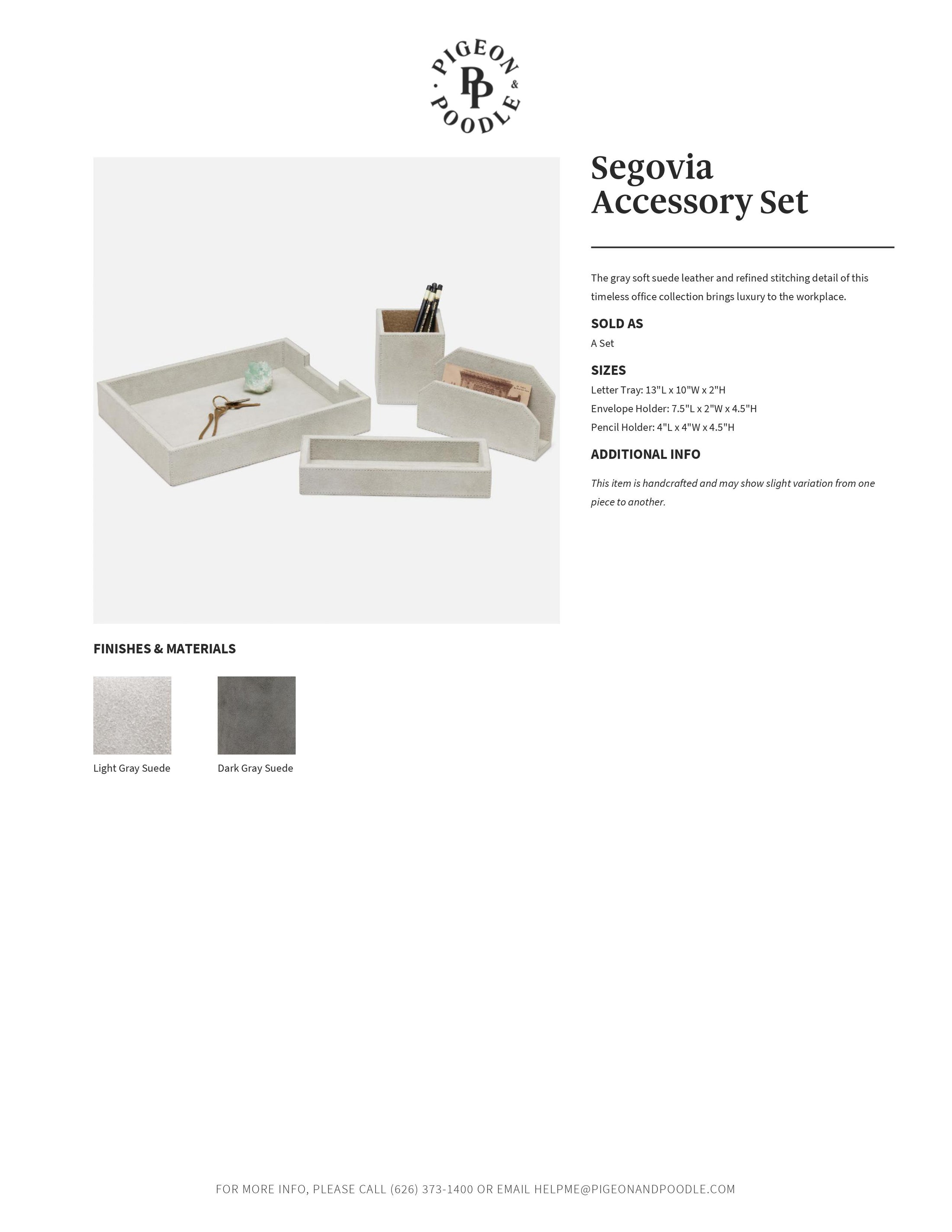 Pigeon and Poodle Segovia Desk Accessory Set Dark Suede – CLAYTON GRAY HOME