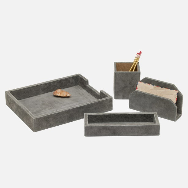 Pigeon and Poodle Segovia Desk Accessory Set Dark Suede – CLAYTON GRAY HOME