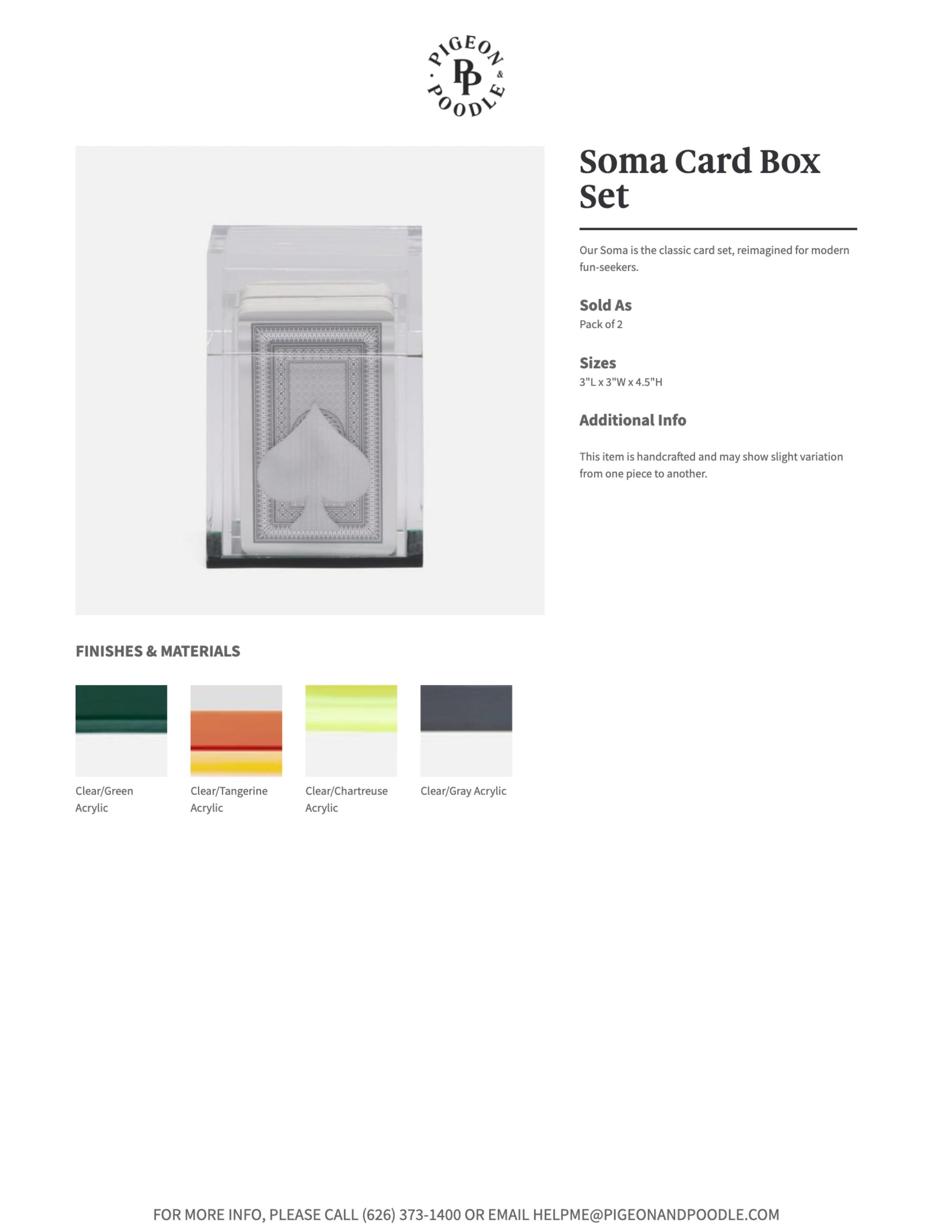 Pigeon and Poodle Soma Card Box Set Clear Gray Acrylic - multiple ...