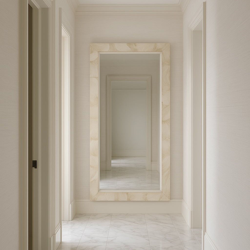 Made Goods Sidney Rectangular Mirror Natural Fossilized Stone ...