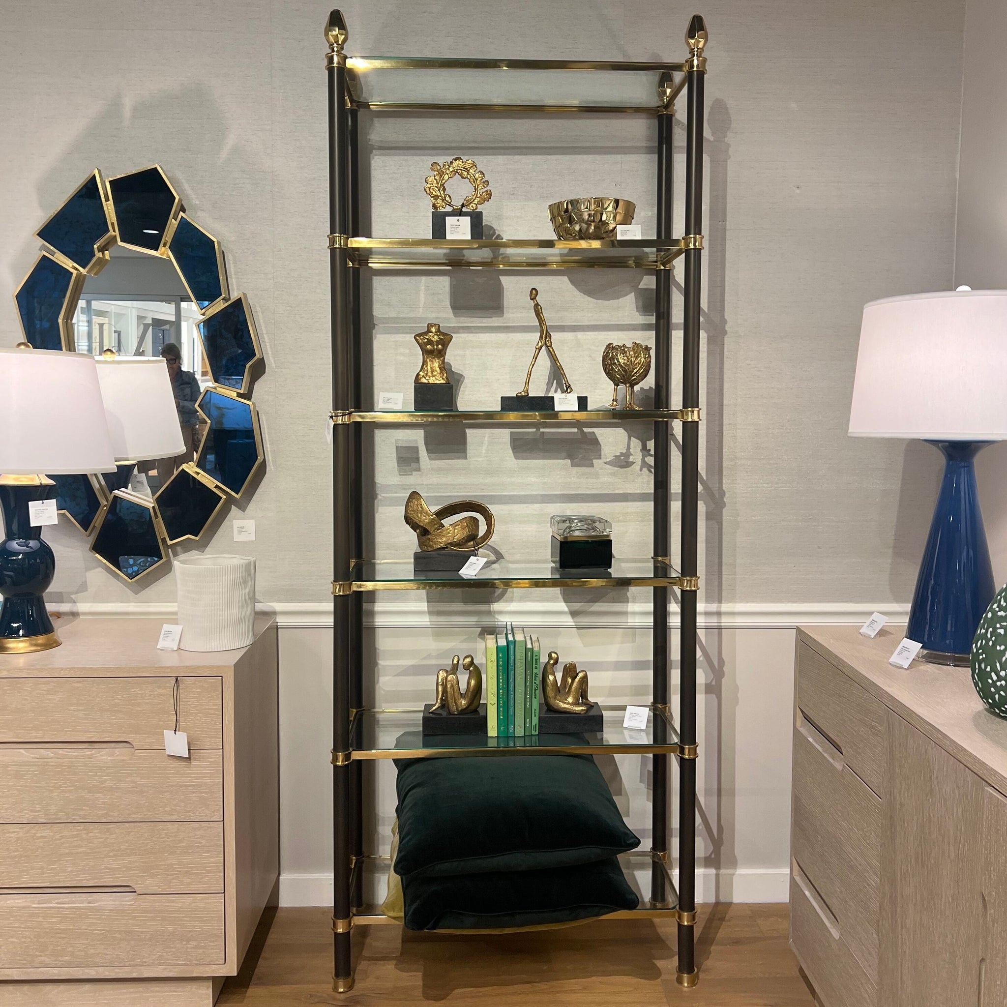 Villa & House Reneau Etagere Black Leather – CLAYTON GRAY HOME