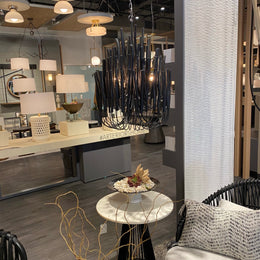 Arteriors Home Jaime End Table Black Iron and White Marble – CLAYTON ...