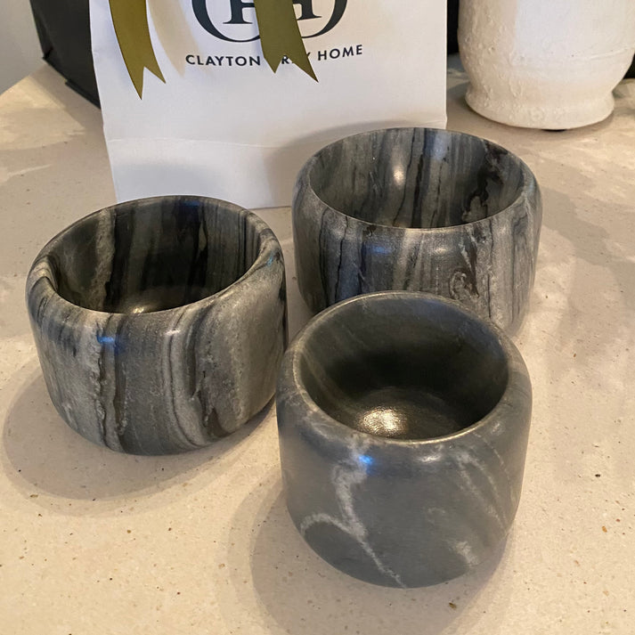 Blue Pheasant Mavis Gray Marble Small Serving Bowls Set – CLAYTON GRAY HOME