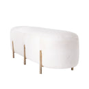 Arteriors Home Justin Bench White Hair on Hide and Antique Brass ...