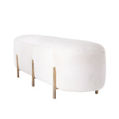 Arteriors Home Justin Bench White Hair on Hide and Antique Brass ...