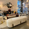 Arteriors Home Justin Bench White Hair on Hide and Antique Brass ...