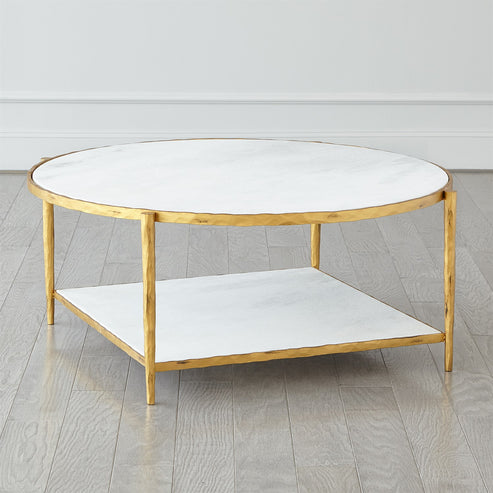 Global Views Circle Square Cocktail Table Gold White Marble – CLAYTON ...