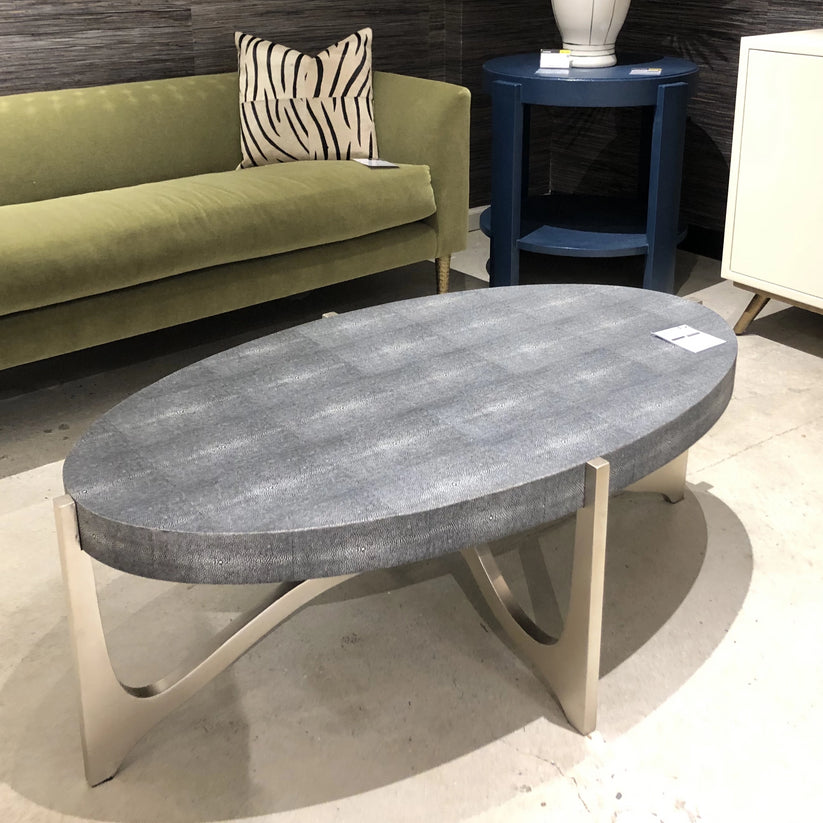 Made Goods Dexter Coffee Table Silver and Cool Gray Faux Shagreen ...