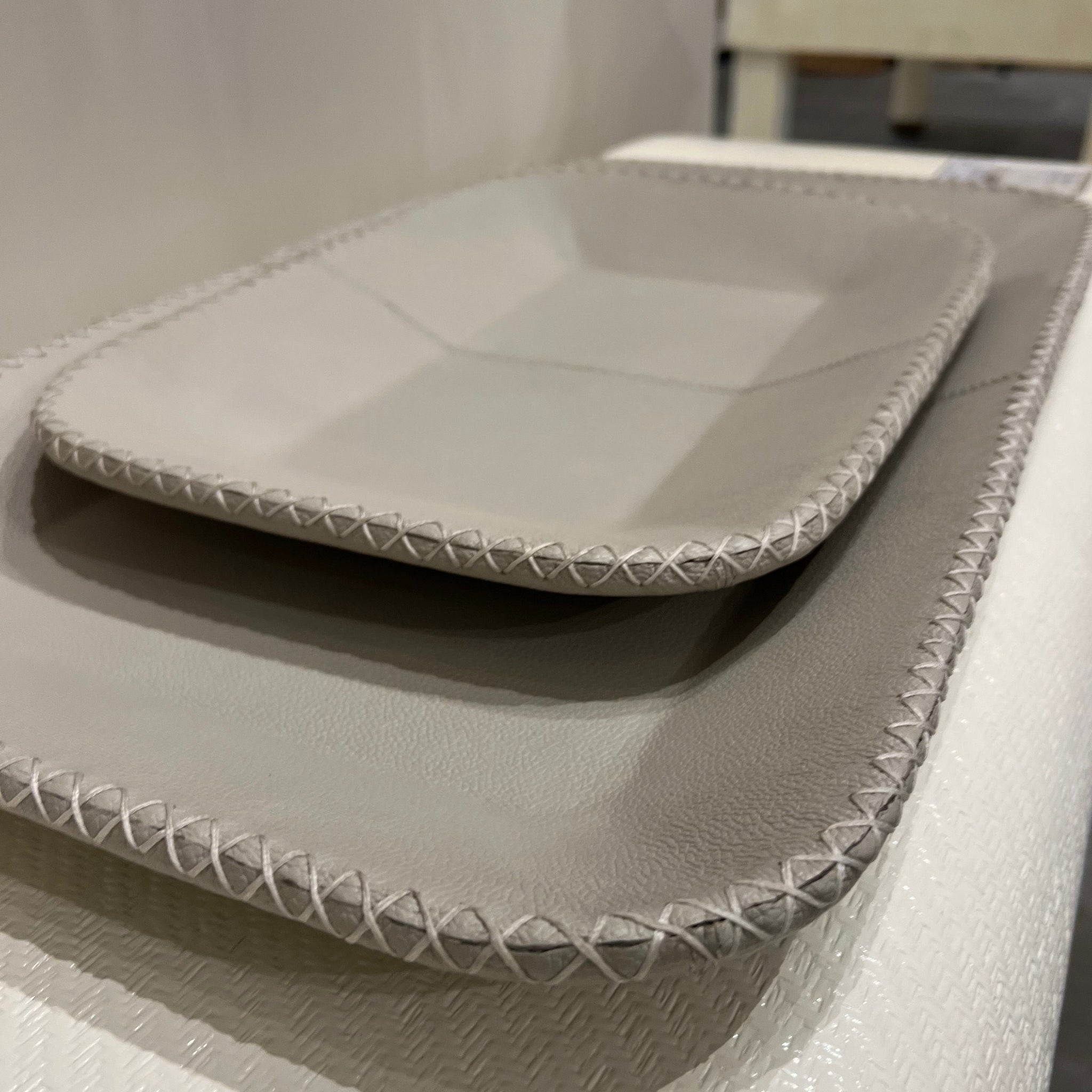 Made Goods Georgia Tray Set Light Gray Leather – CLAYTON GRAY HOME