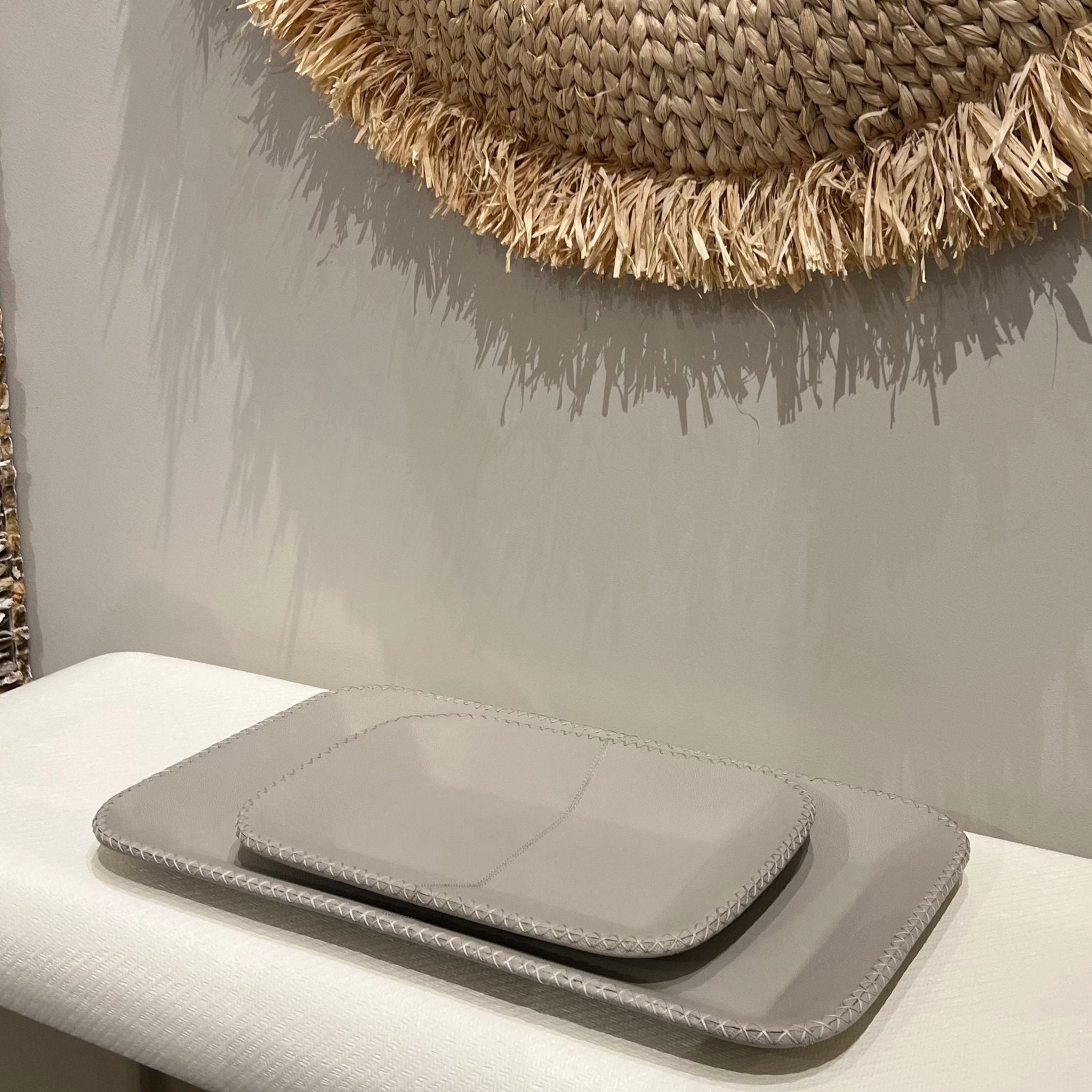 Made Goods Georgia Tray Set Light Gray Leather – CLAYTON GRAY HOME