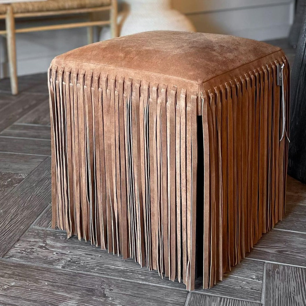 Made Goods Hallie Stool Aged Camel Suede Fringe – CLAYTON GRAY HOME