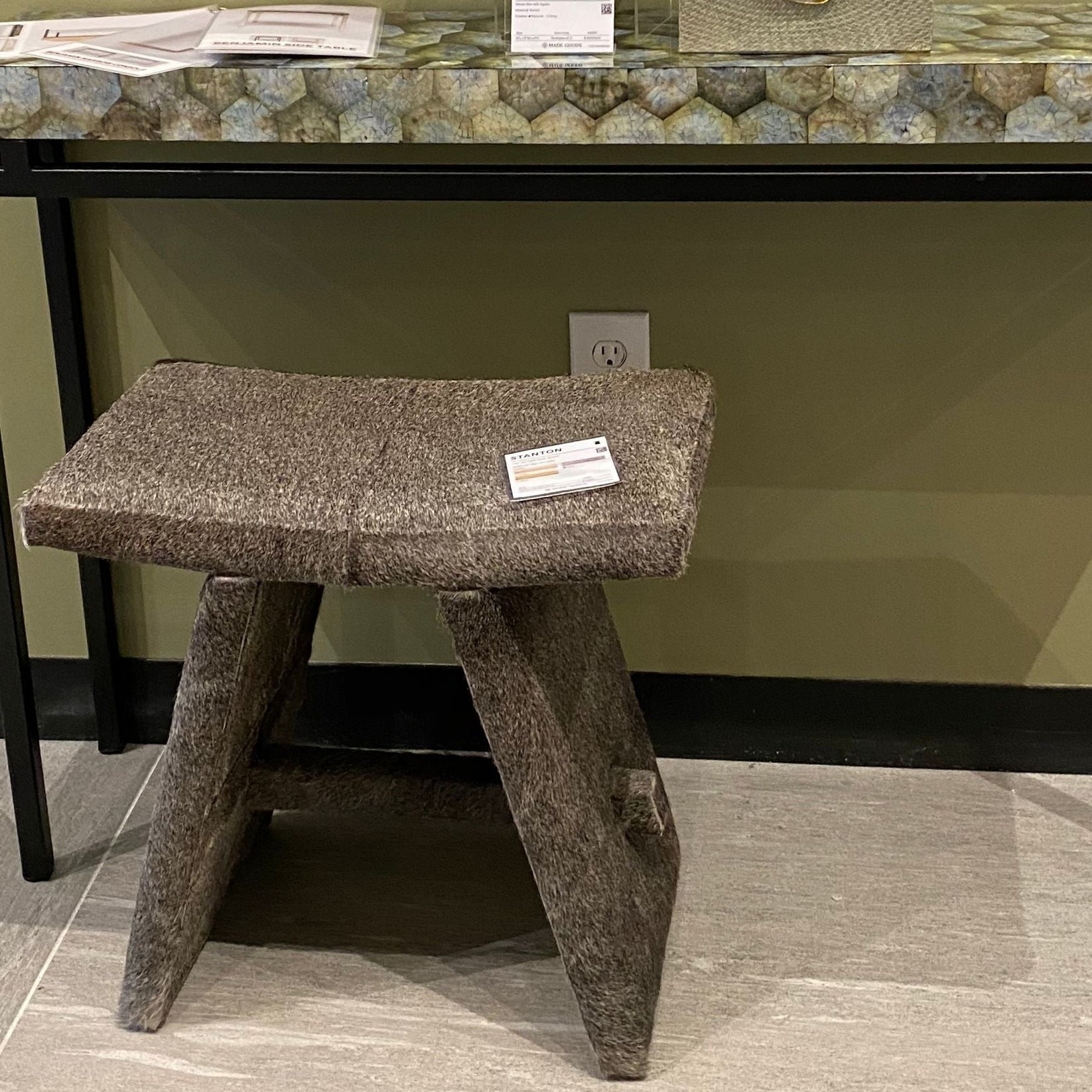 Made Goods Stanton Stool Gray Hair on Hide – CLAYTON GRAY HOME