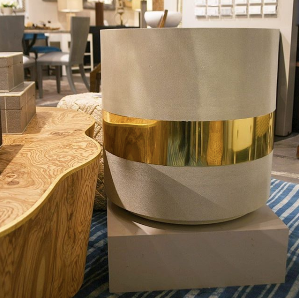 Made Goods Maxine Side Table Brass and Sand Faux Shagreen – CLAYTON ...