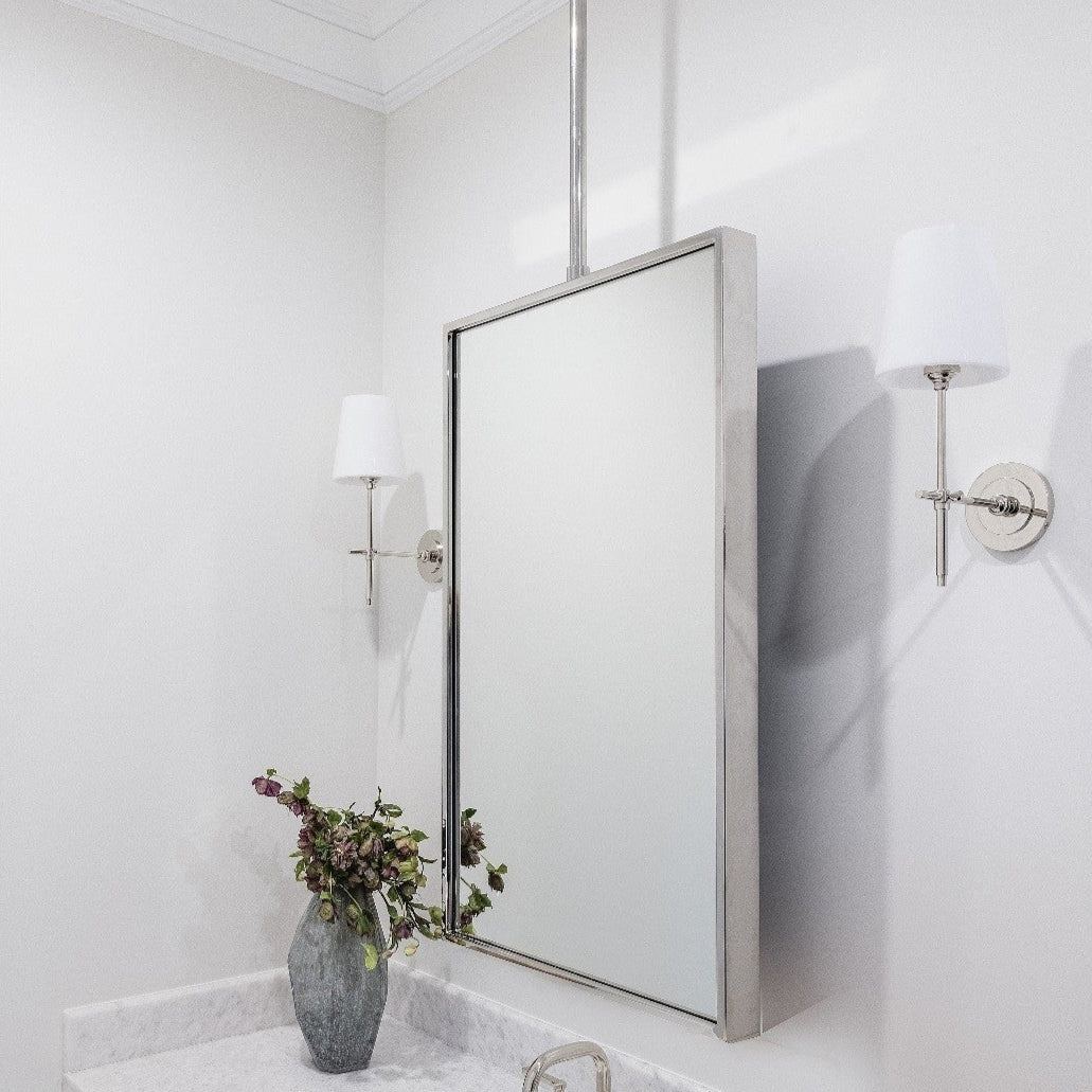 Clayton Gray Home Ceiling Mount Mirror Polished Stainless Steel ...