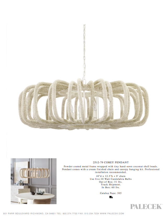 Palecek Corey Pendant Coconut Shell Beads – CLAYTON GRAY HOME