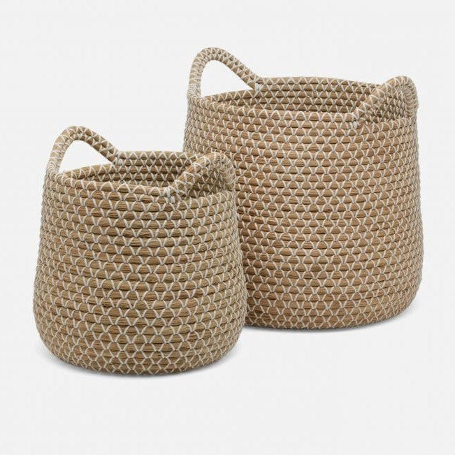 Pigeon and Poodle Kendari Basket Set Natural White Seagrass – CLAYTON ...